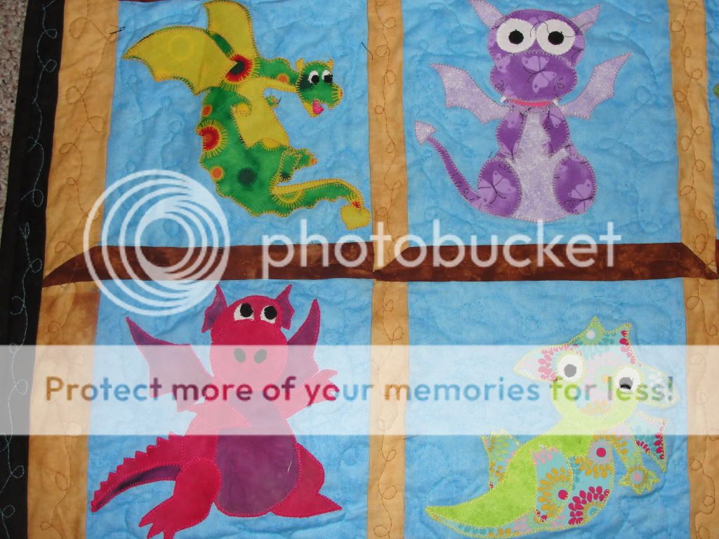 Baby dragon quilt - QUILTING